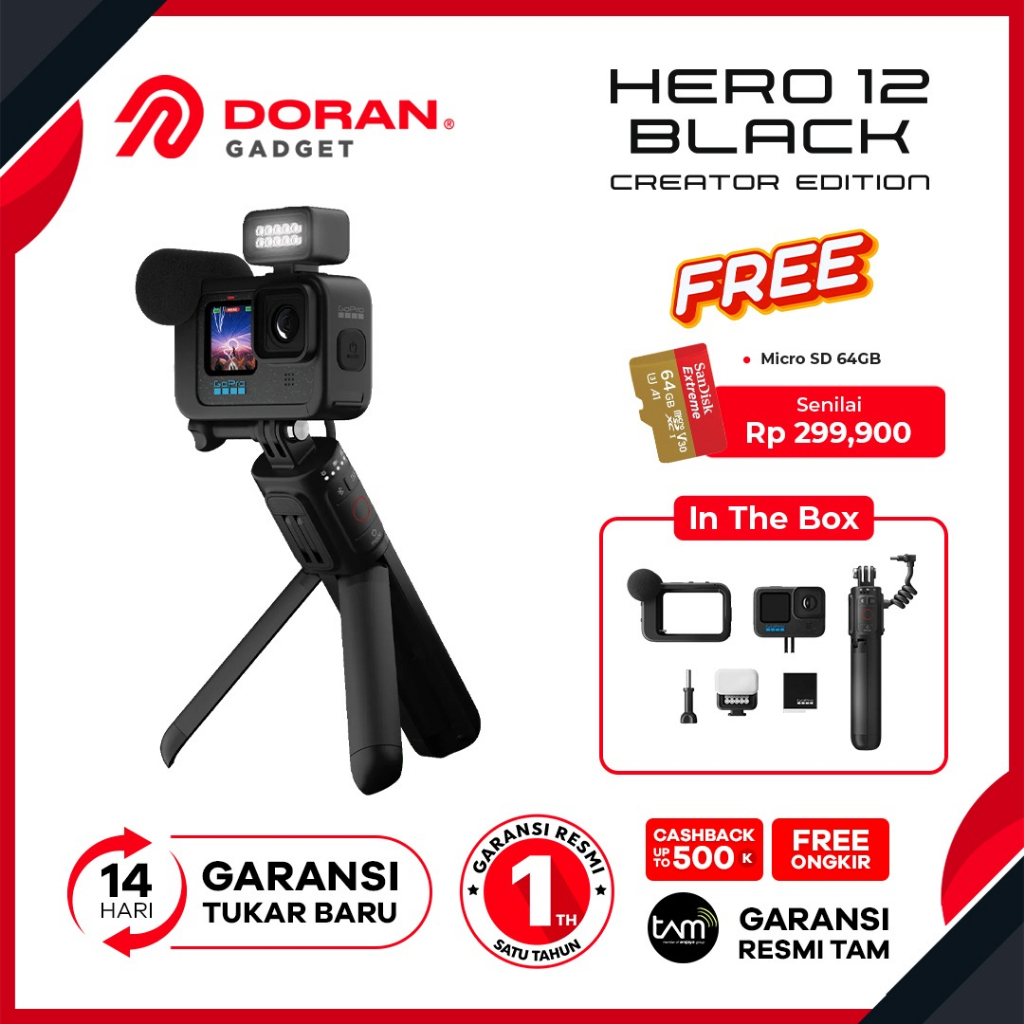 Jual GoPro HERO 12 Black Creator Edition Action Camera / Go pro 12 - Garansi Resmi TAM | Shopee ...