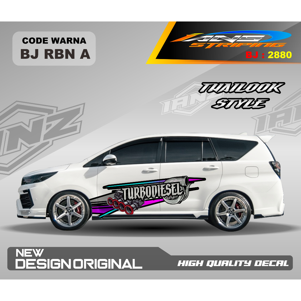 Jual BJ 2880-STIKER DECAL BODY MOBIL DESAIN TURBO DIESEL TERBARU-STIKER ...