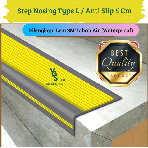 Jual Lis Tangga Pengaman Anti Selip Type L 5cm Step Nosing + Perekat 3M ...
