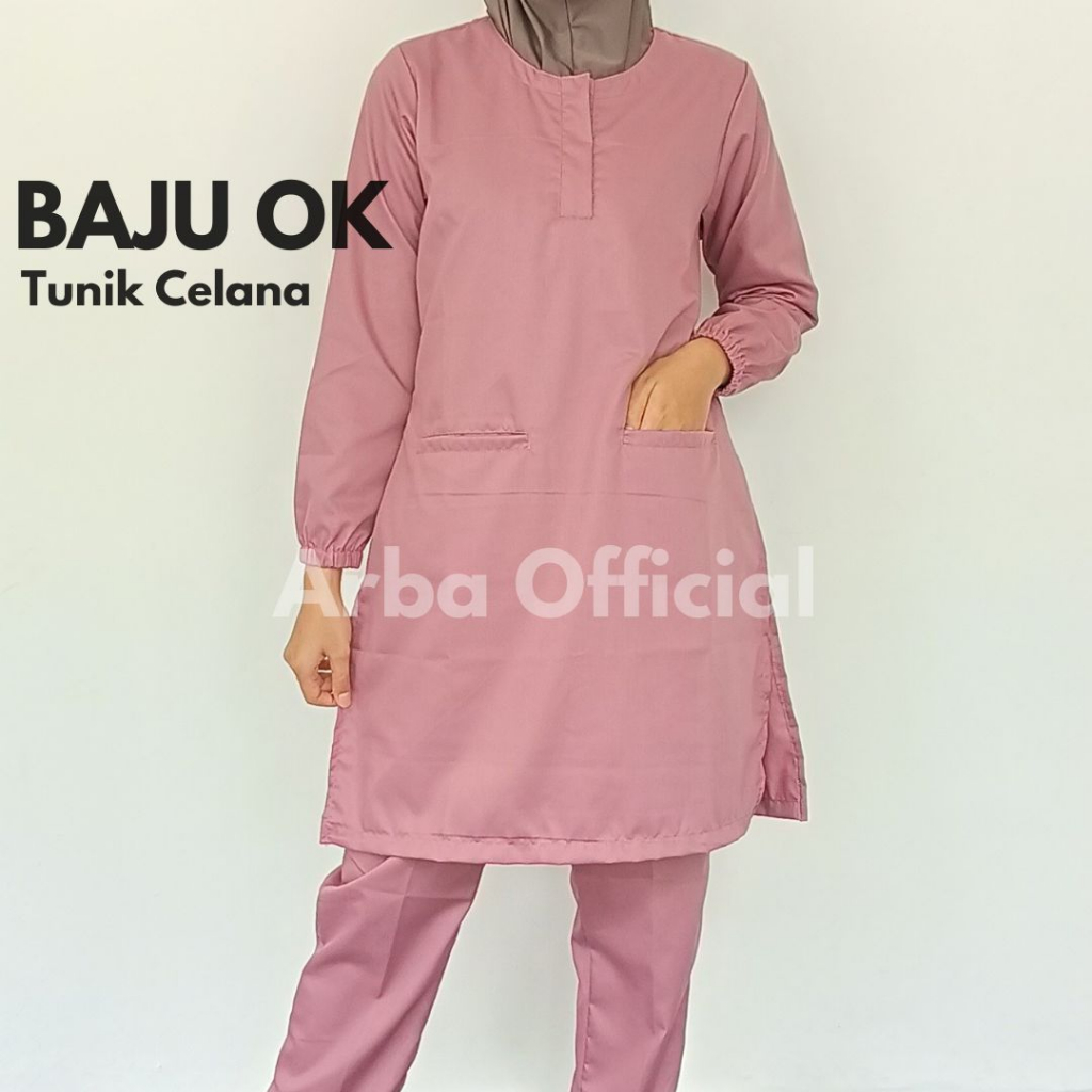 Jual Baju OKA OK Tunik Celana Pakaian Perawat Jaga Nakes Lengan Panjang ...