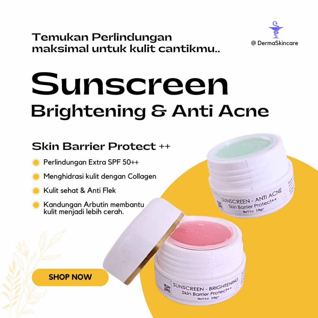 Jual SUNSCREEN SPF 50. SUNSCREEN ACNE JERAWAT. Tabir Surya. Melindungi ...
