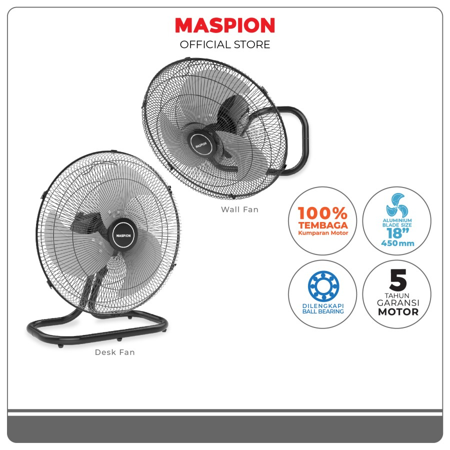 Jual Maspion Power Fan 18" PW- 450 D DESK FAN KIPAS ANGIN PW 450 PW450 ...
