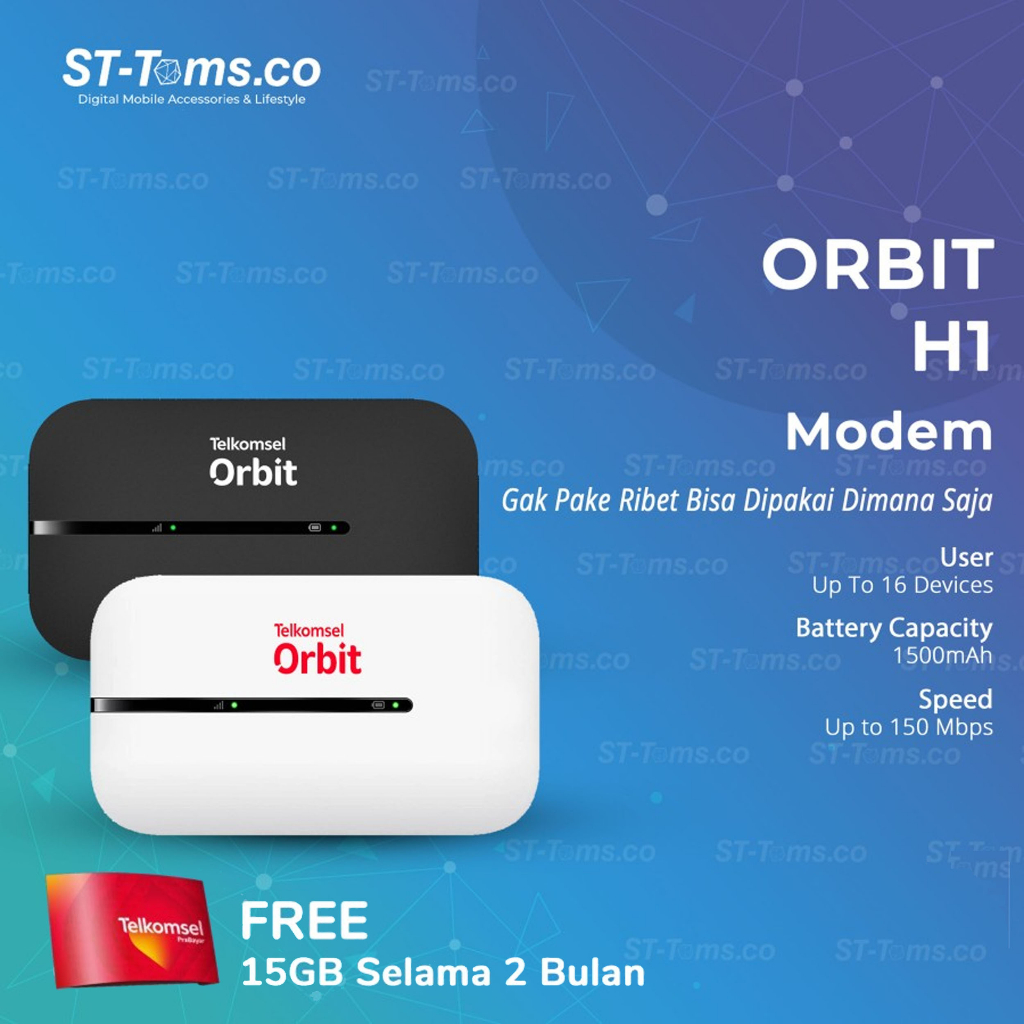 Jual Telkomsel Orbit H1 Mifi E5576 Portable Modem Wifi 4G High Speed ...