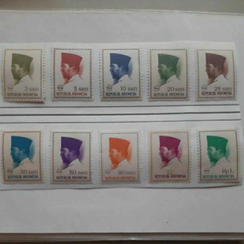 Jual Perangko Indonesia 1966 Presiden Soekarno set 10 prangko | Shopee ...