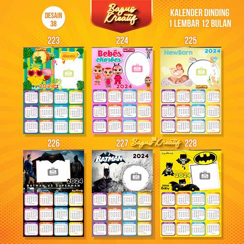 Jual CETAK KALENDER DINDING 2024, KERTAS TEBAL, FINISHING KLEM, BISA ...