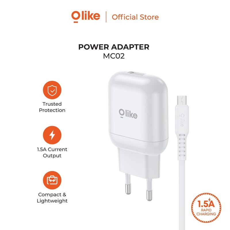 Jual Olike MC02 Charger 5V/1.5A With Cable Micro USB - spt Robot RT-K7 ...