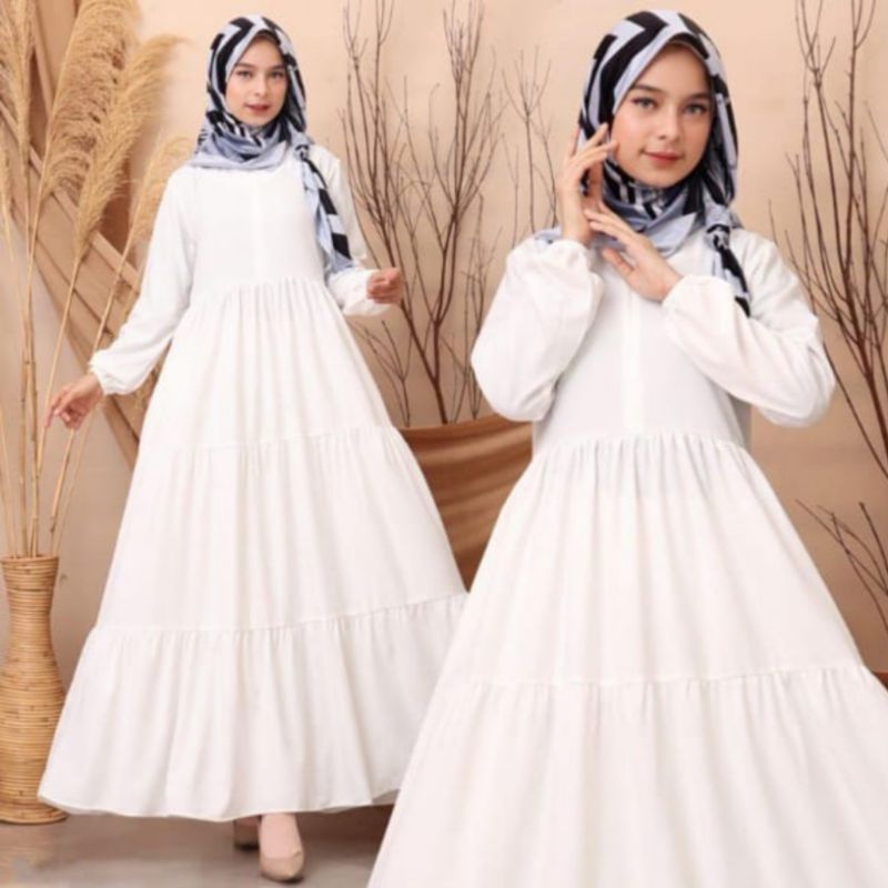 Jual Homey Dress Premium Gamis Syari Busui Ruffle Gamis Rayon Polos ...