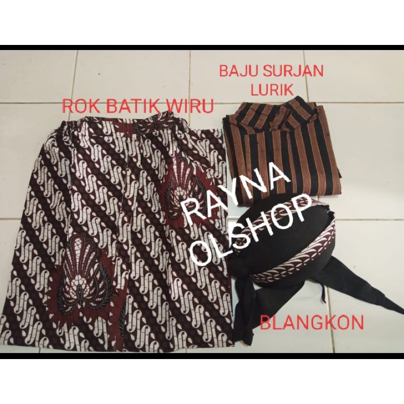 Jual BAJU SURJAN LURIK 1 PAKET | SURJAN LURIK 1 SET | BAJU + ROK BATIK ...