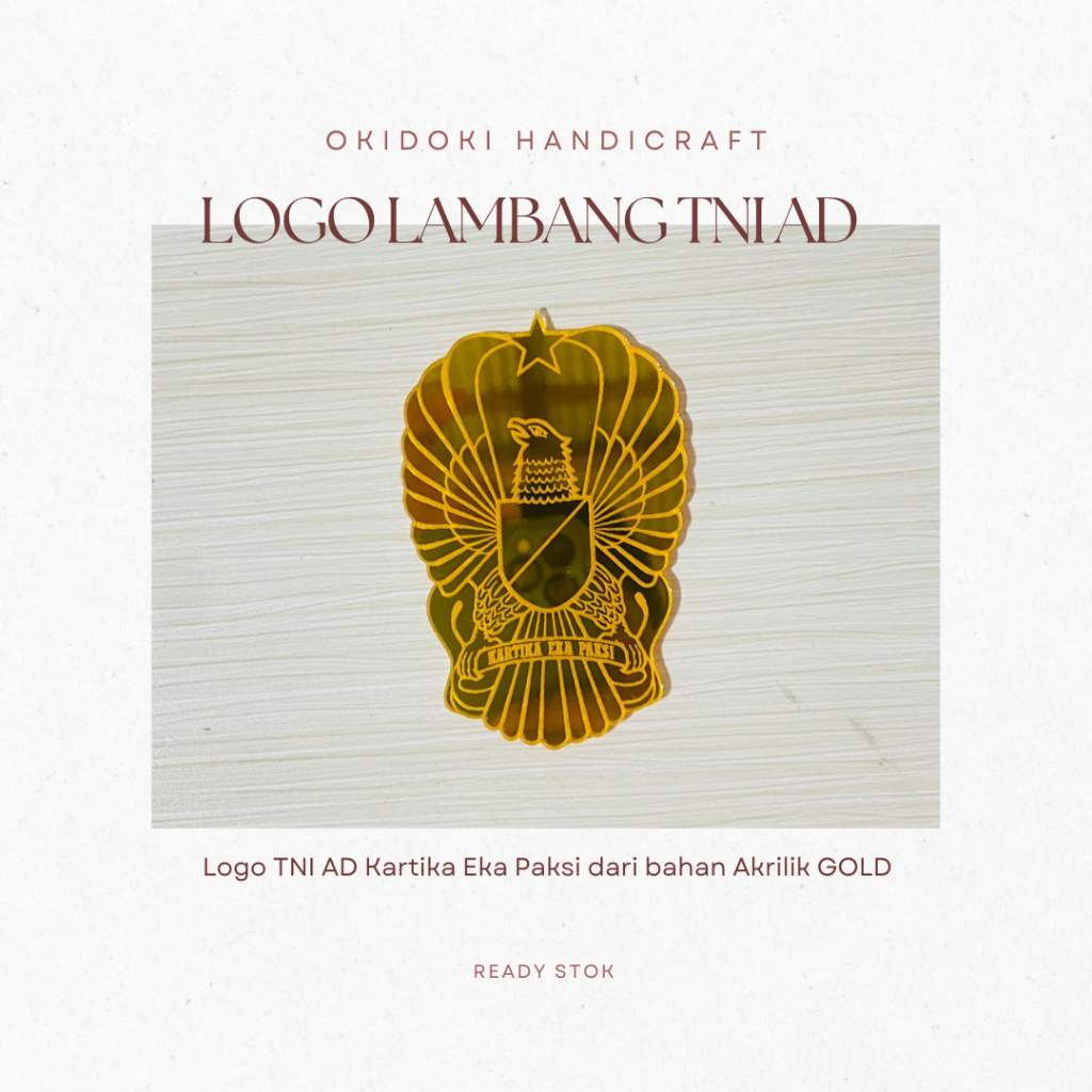 Jual Logo TNI AD Kartika Eka Paksi dari bahan Akrilik GOLD | Shopee ...