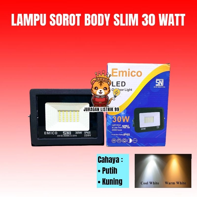 Jual LAMPU SOROT LED 30W 30 WATT / FLOODLIGHT OUTDOOR TEMBAK LAPANGAN | Shopee Indonesia
