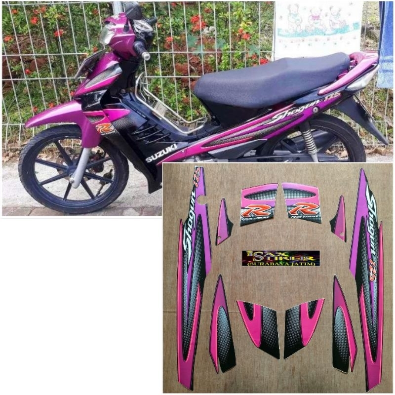 Jual Striping Original Suzuki Shogun 125 R ungu violet tahun 2004 2005 ...