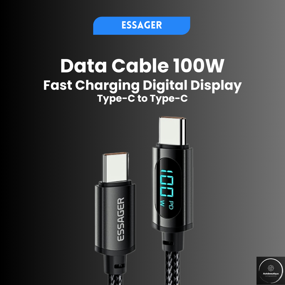 Jual ESSAGER Kabel Data USB Tipe C 100W LED Digital Display Fast ...
