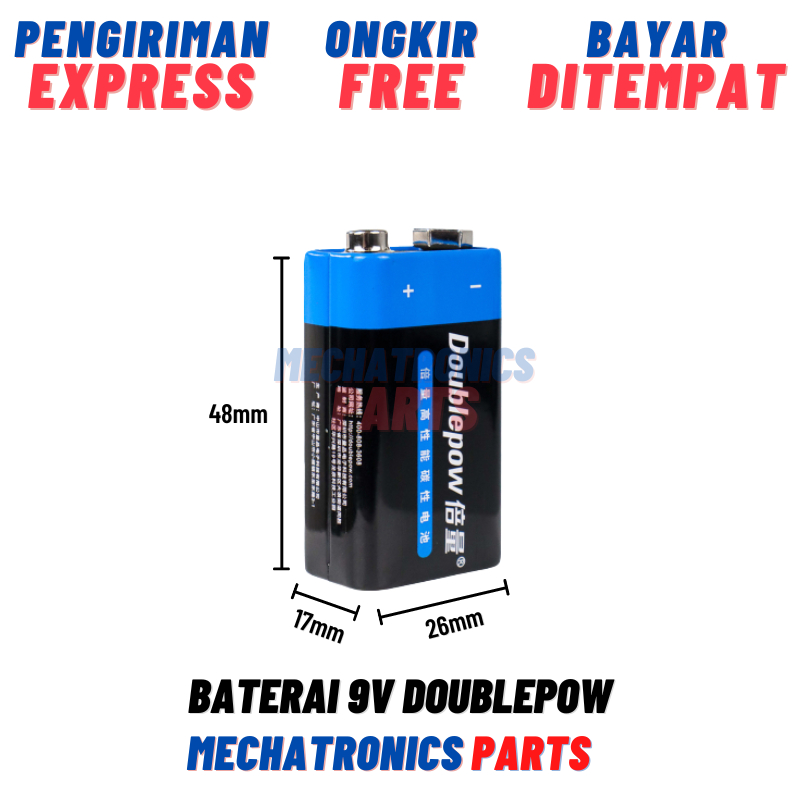 Jual Baterai 9V Doublepow 9 Volt Battery Batre Batrai Non-Recharge ...