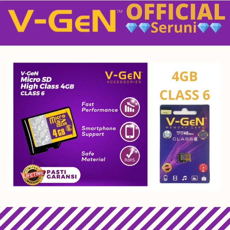 Jual V-GEN MICRO SD Memory Card Original 4 GB/8 GB/16 GB/32 GB/64 GB ...