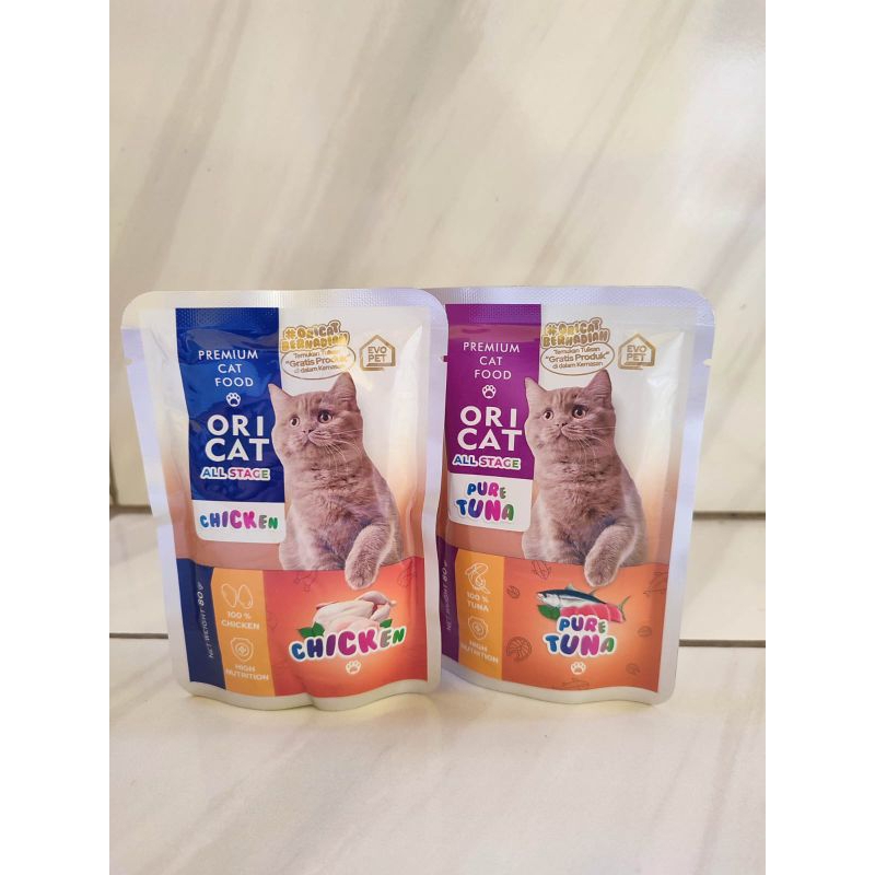 Jual ORICAT Pouch 80gr Ori Cat Makanan Basah Kucing Adult & Kitten ...
