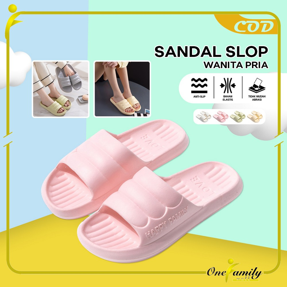 Jual ONE-S58 Sandal Rumah Empuk Wanita Pria Unisex Sendal Selop Rumah ...
