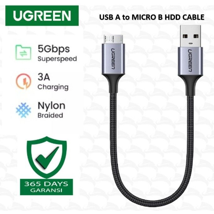 Jual UGREEN 20117 Kabel Data HDD Harddisk External USB To Micro USB B 3 ...