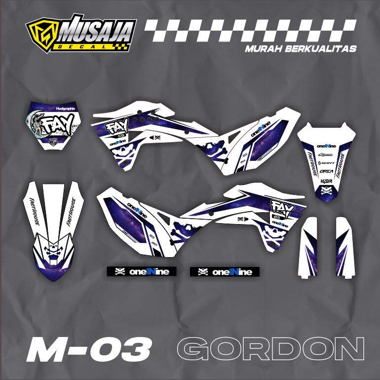 Jual Decal stiker motor KLX gordon putih biru galaxy full body | Shopee ...