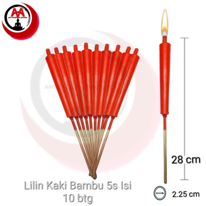 Jual Lilin Kaki Bambu 5s Merah Tusuk Sate Joss Candle Sembahyang ...