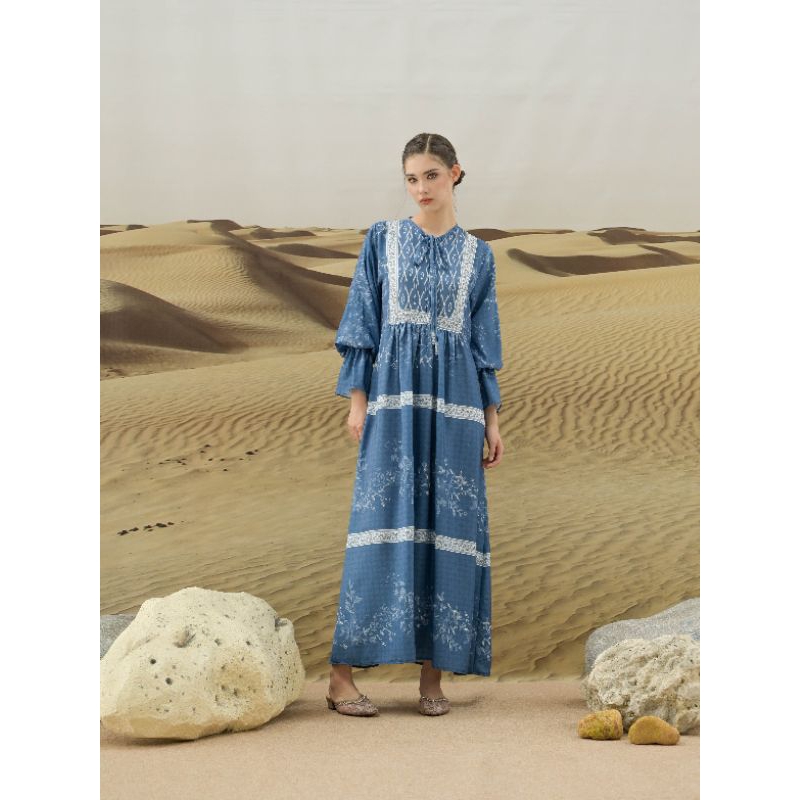 Jual KARIMAKE - Balakbak Dress Color Deep Ocean - Gamis Printing ...