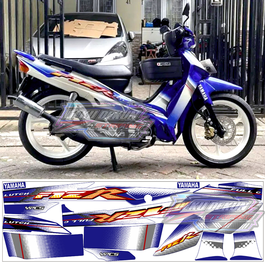 Jual Striping Stiker Fizr Fiz r F1zr Biru Putih 2003 Laminasi Glosy ...