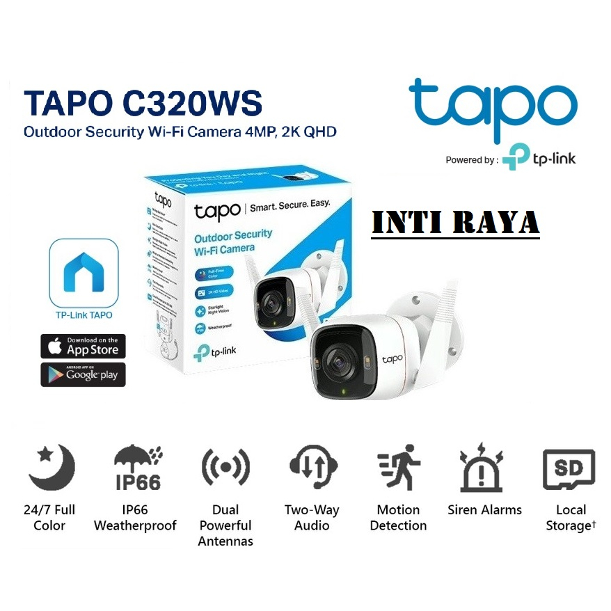Jual TPLINK Tapo C320WS C320 WS Outdoor Security Wi-Fi Camera | Shopee ...