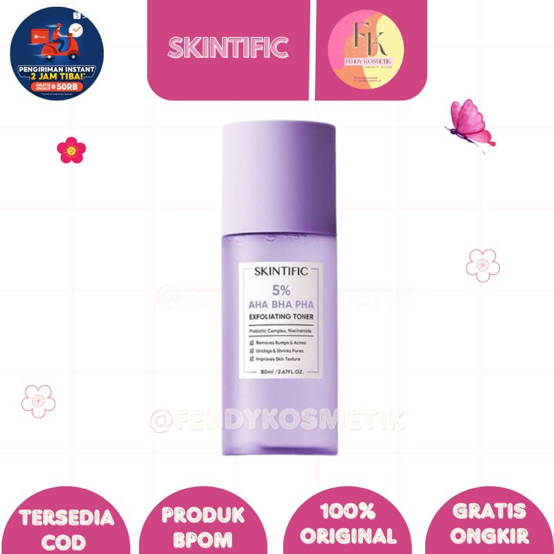 Jual FK - SKINTIFIC 5% AHA BHA PHA Exfoliating Toner 80ML | Shopee Indonesia