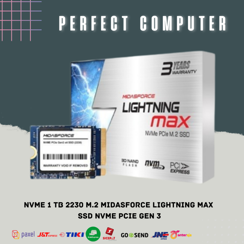 Jual SSD Nvme 1 Tb 2230 m.2 MIDASFORCE LIGHTNING MAX nvme pcie gen 3 ...