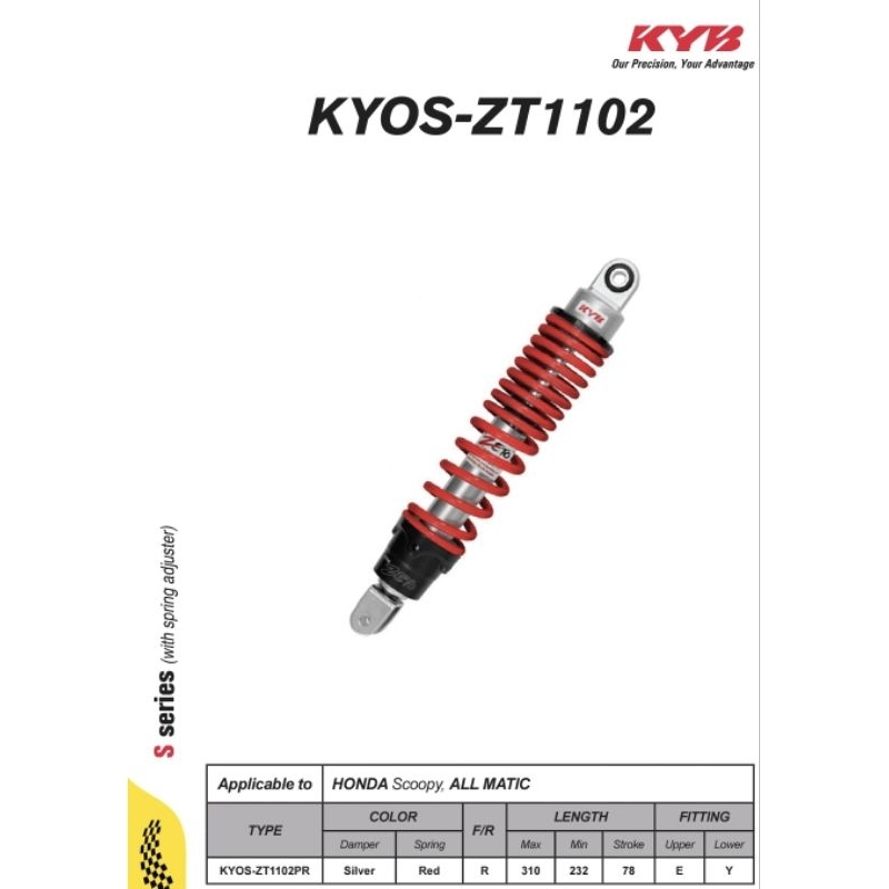 Jual SHOCK ABSORBER / BREAKER merk KAYABA type ZETO KYOS ZT 1102 - putih | Shopee Indonesia