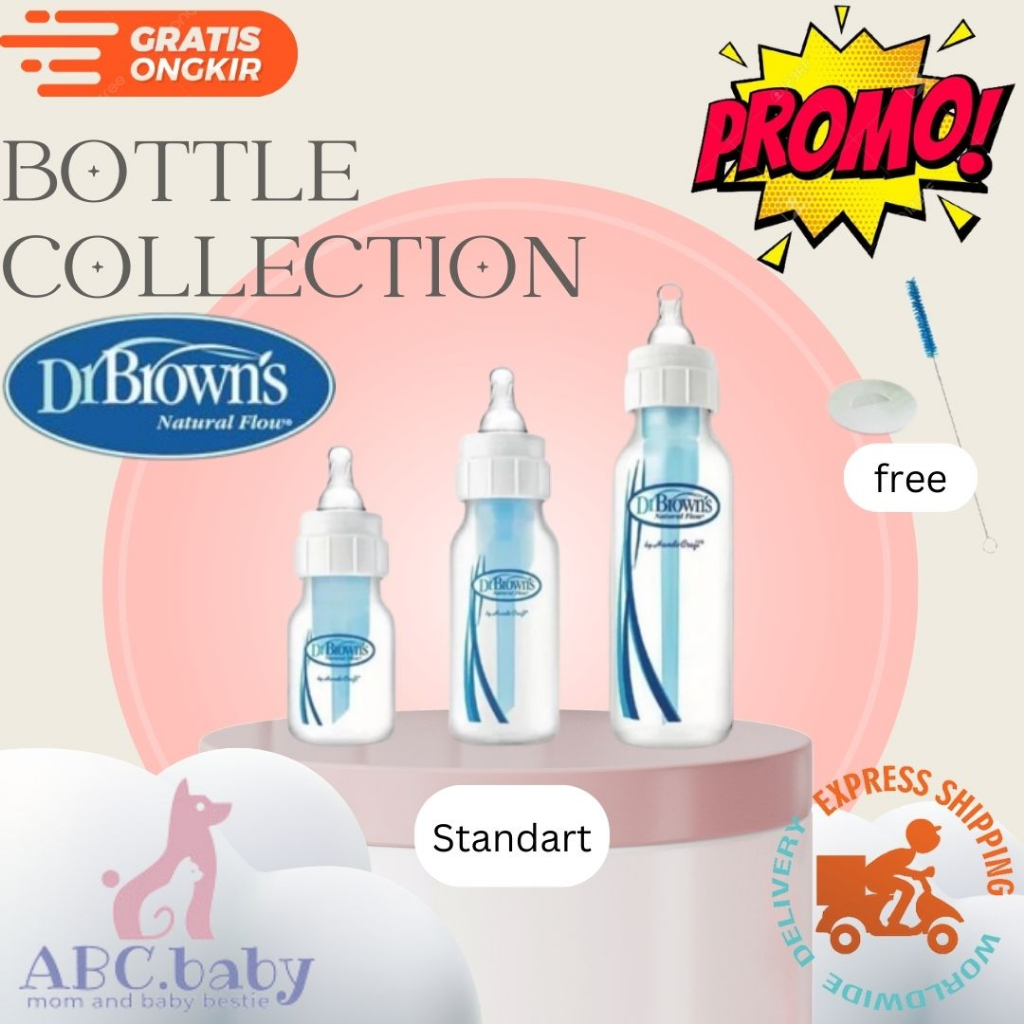 Jual Botol susu Dr.Brown's 2oz / 4oz / 8oz PP Standard Baby Bottle ...