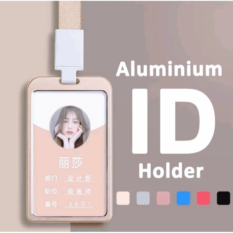 Jual ID Card Name Tag Holder Tempat Kartu Identitas Akses Tali Bahan ...