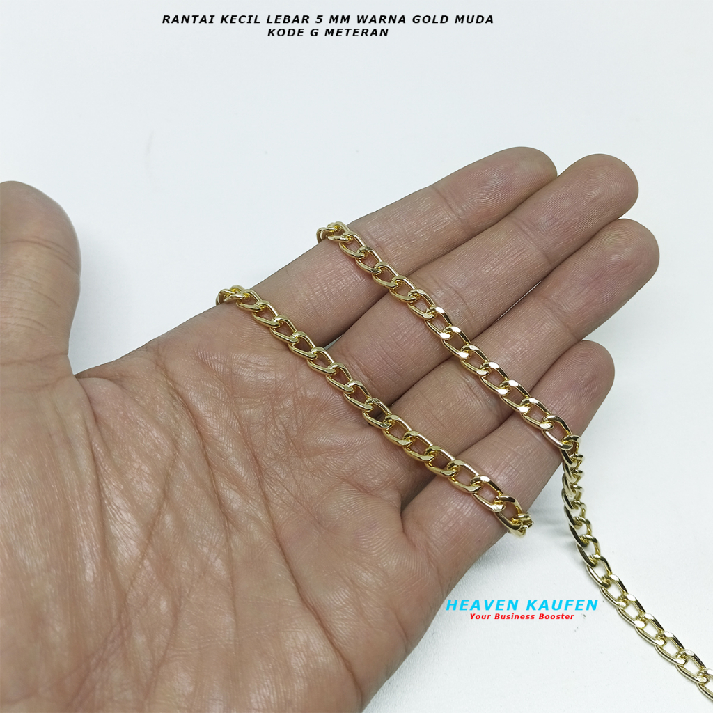 Jual Rantai Kecil Lebar 5 mm Warna Gold Muda / Emas Muda Kode G Harga ...