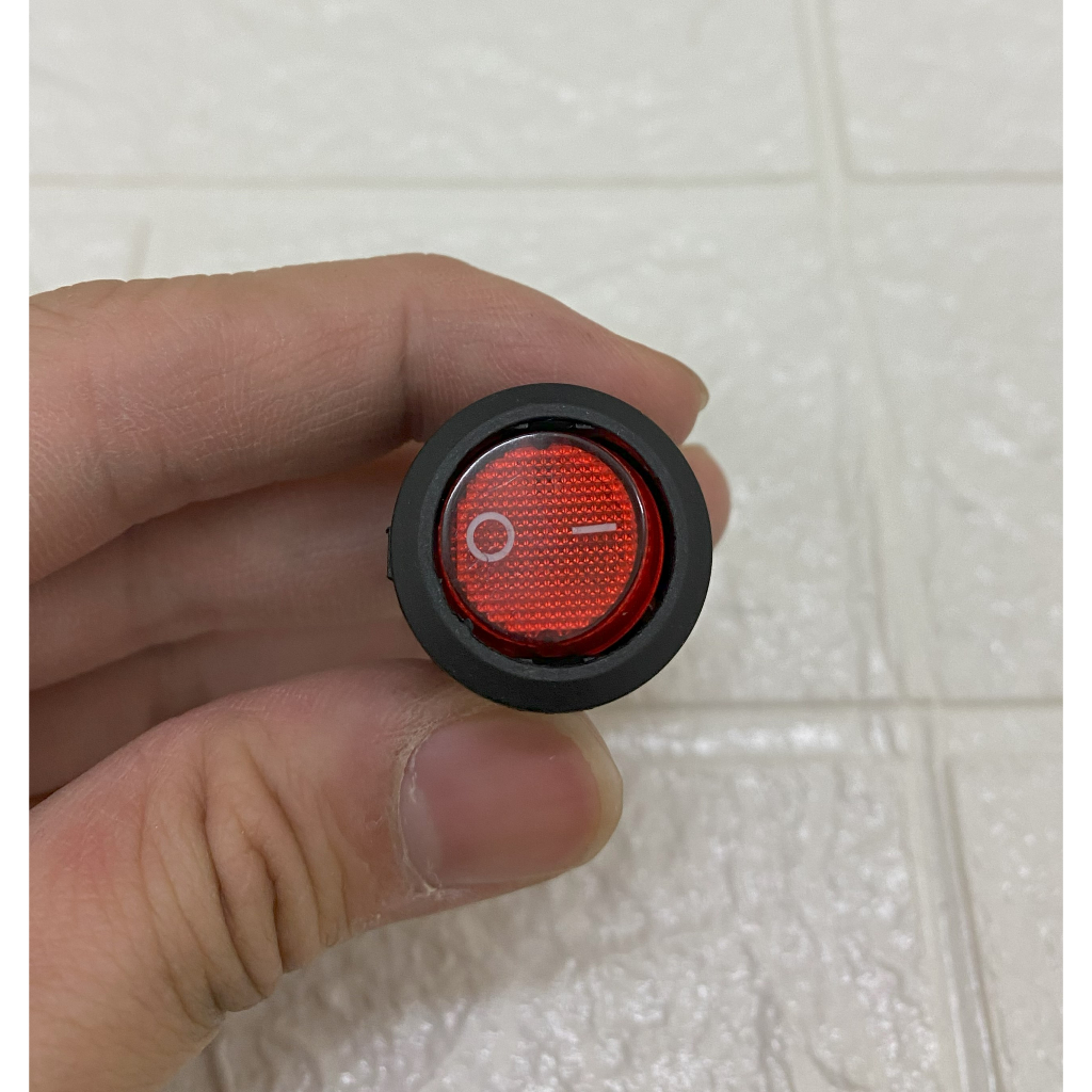 Jual Saklar On/Off Rocker Switch Merah Bulat 3 Pin Kaki + Lampu ...