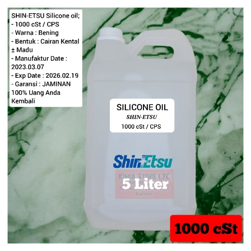 Jual Silicone Oil 1000 CPS 5 Liter ( SHIN-ETSU Silicone oil 1000 cSt ) / Minyak Silikon | Shopee ...