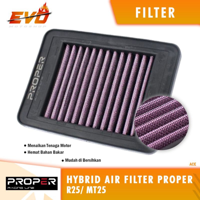 Jual Filter Udara Saringan udara HYBRID Yamaha R25 / MT 25 Proper ...