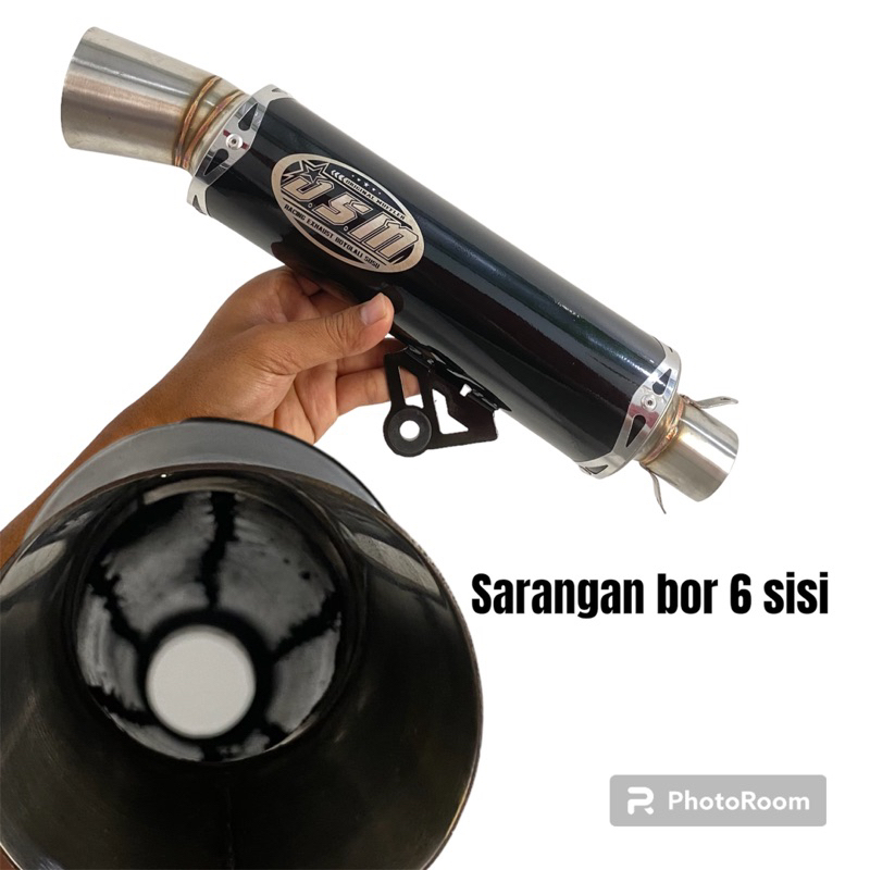 Jual knalpot Dsm samlong black sarangan bor borran merek laser | Shopee ...