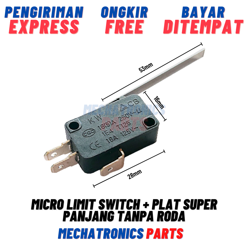 Jual [SWI-9093] MICRO LIMIT SWITCH + PLAT SUPER PANJANG TANPA RODA | Shopee Indonesia