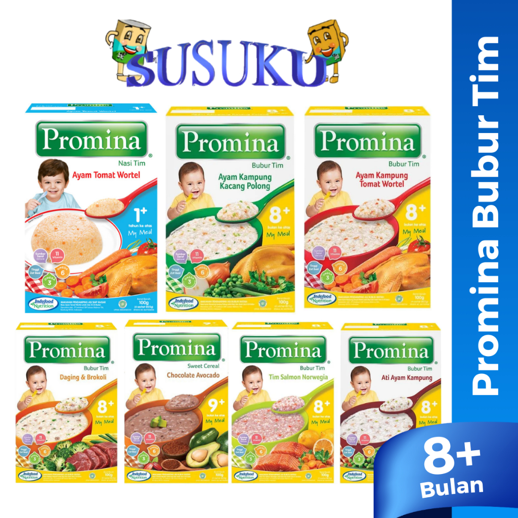 Jual Promina Bubur Tim Bayi 8+ MPASI 7 Varian - 100 Gram | Shopee Indonesia