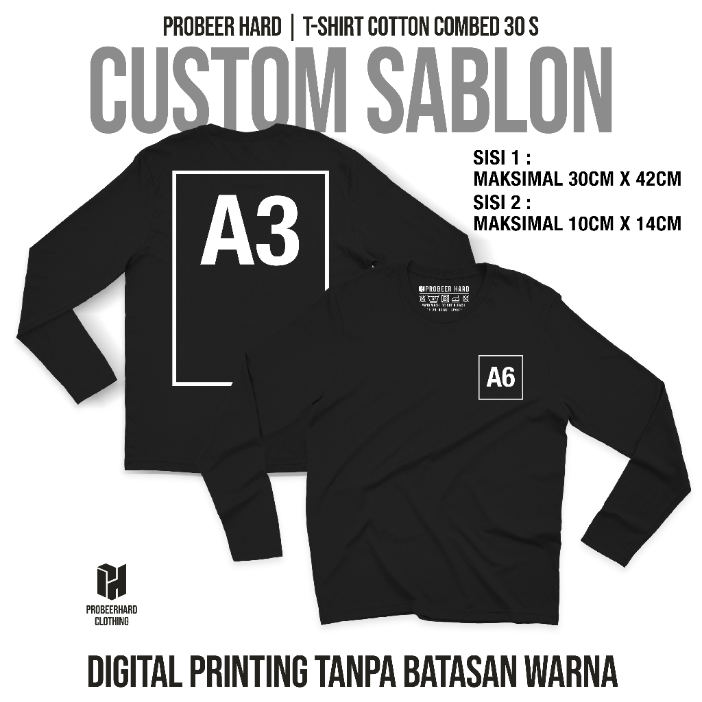 Jual PROBEERHARD - Kaos Lengan Panjang Sablon Custom Design Sendiri ...