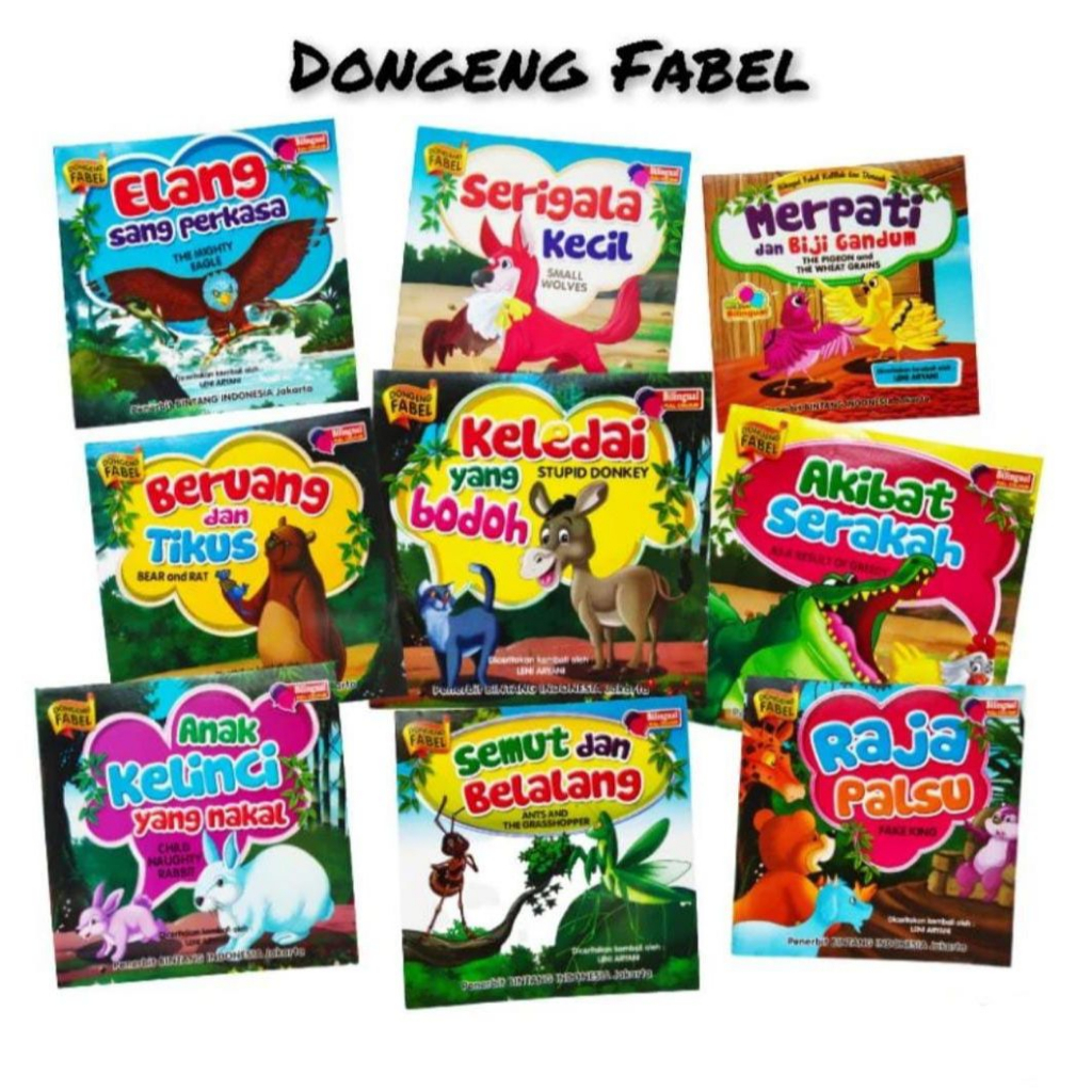 Jual PROMOO 5 Pcs Buku Cerita Anak Dongeng Fabel 2 Bahasa / Buku Cerita ...