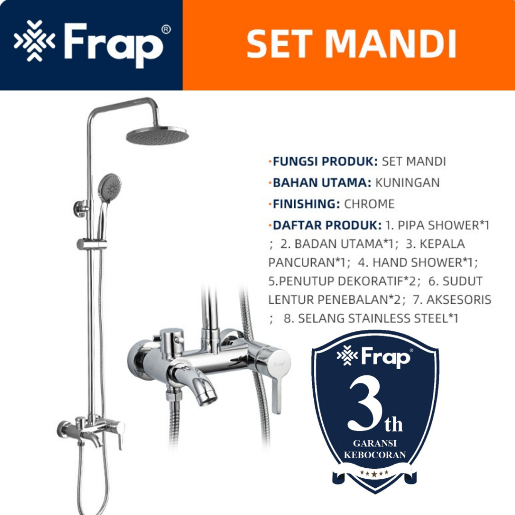 Jual FRAP IF2406 Paket Lengkap Rain Shower Tiang Mandi Untuk Air Panas dan Dingin | Shopee Indonesia