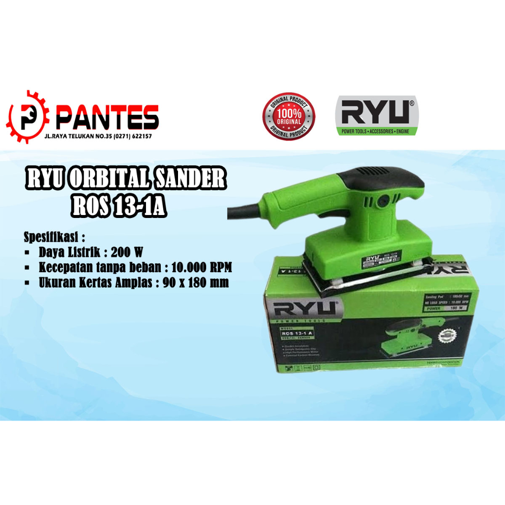 Jual Mesin Orbital Sander RYU ROS 13-1 A - Mesin Amplas - RYU (PWR131) | Shopee Indonesia