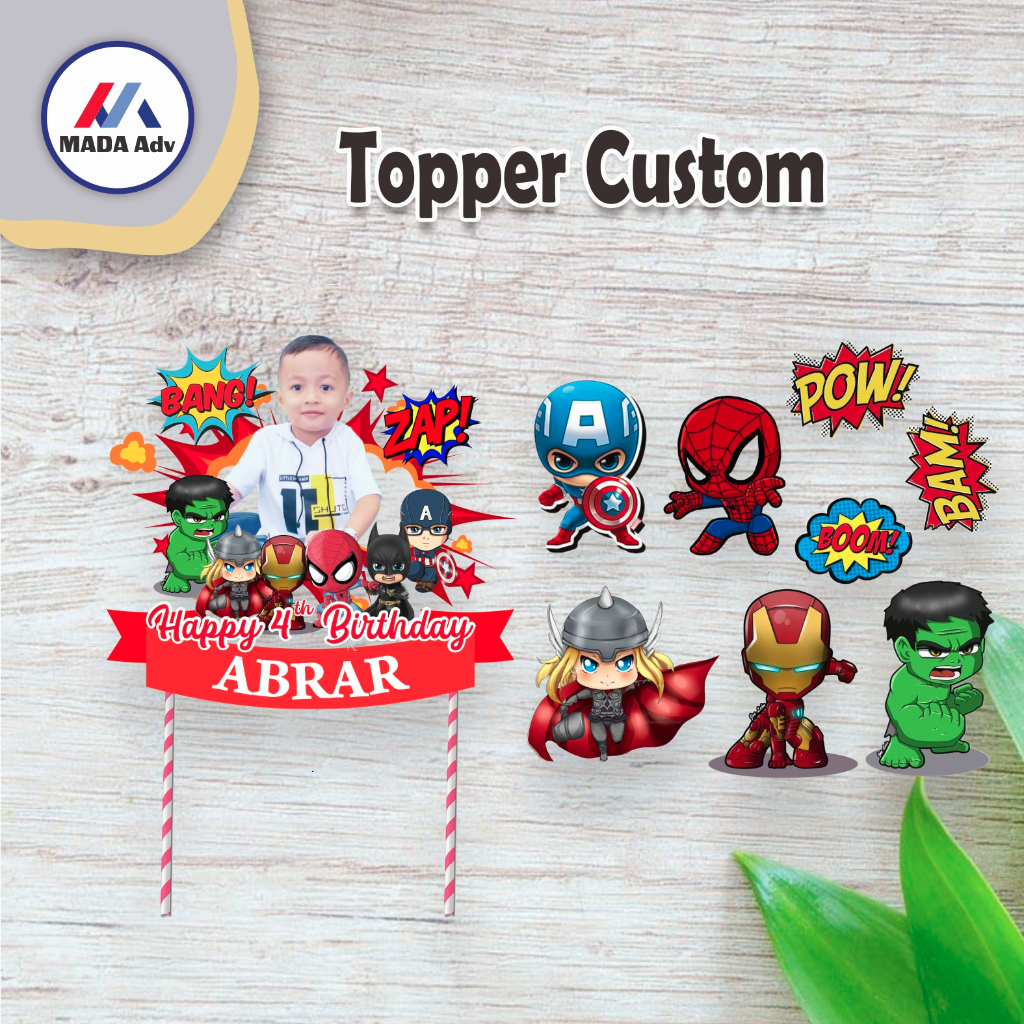 Jual Topper Cake Kue Avenger Superhero/ Topper Cake Kue Murah/ Topper ...