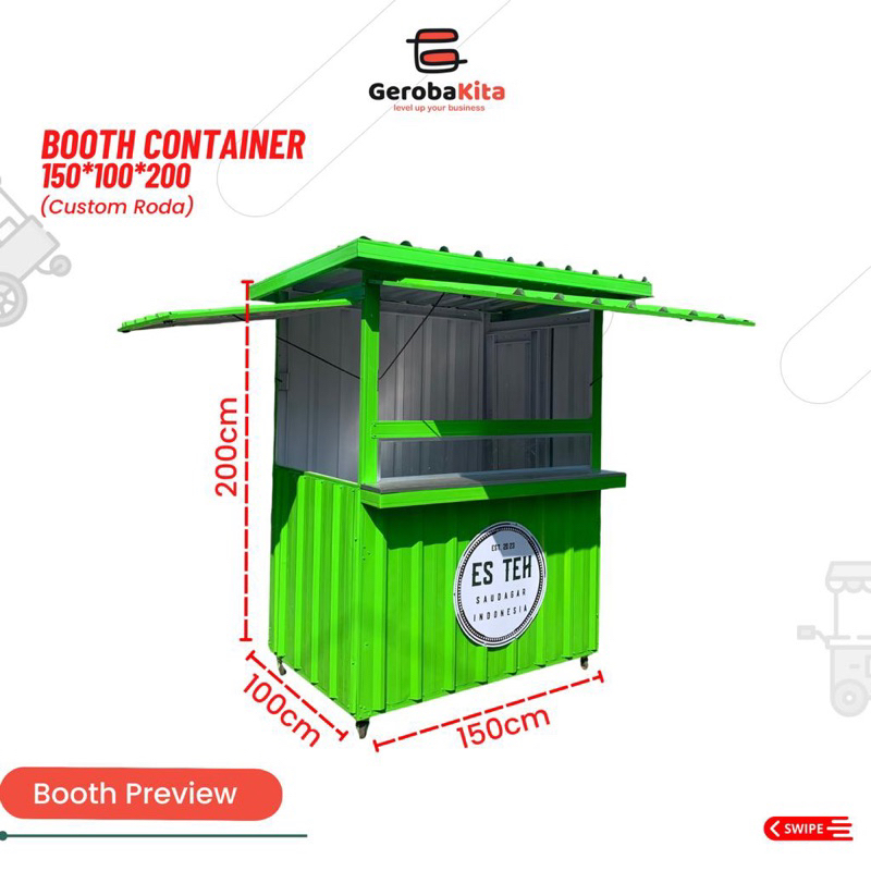 Jual Booth Container 150x100x200 Custom Sekat Kaca | Shopee Indonesia