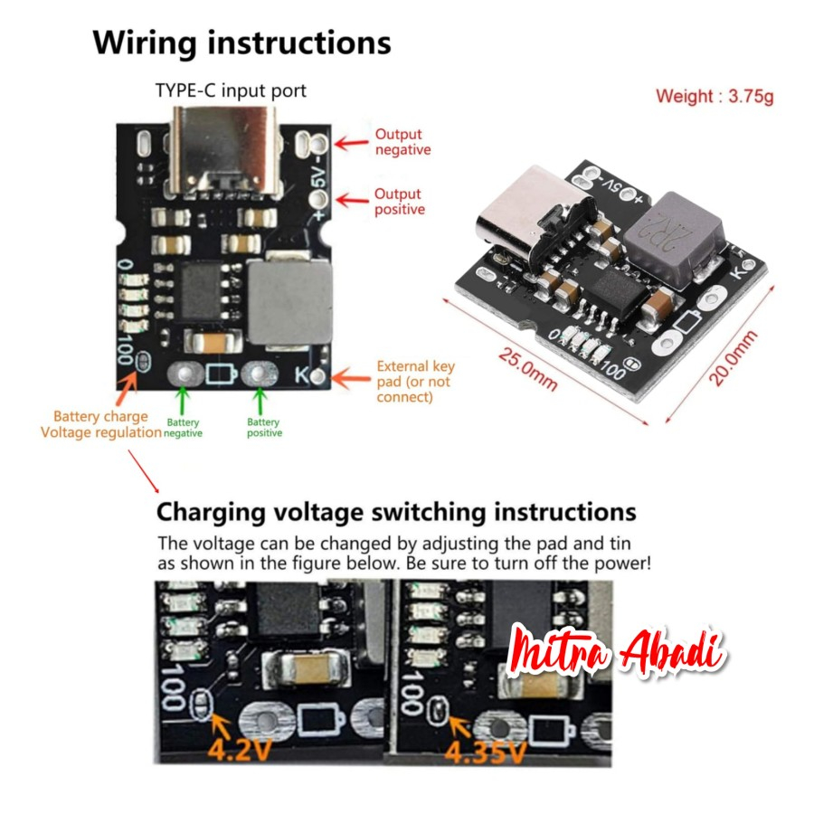 Jual 5V 2A Battery Charging and Discharging Integrated USB Module TYPE ...