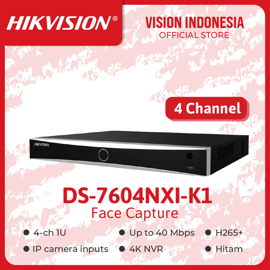 Jual HIKVISION DS-7604NXI-K1 NVR 4CH AcuSense 4K Support Face Capture ...