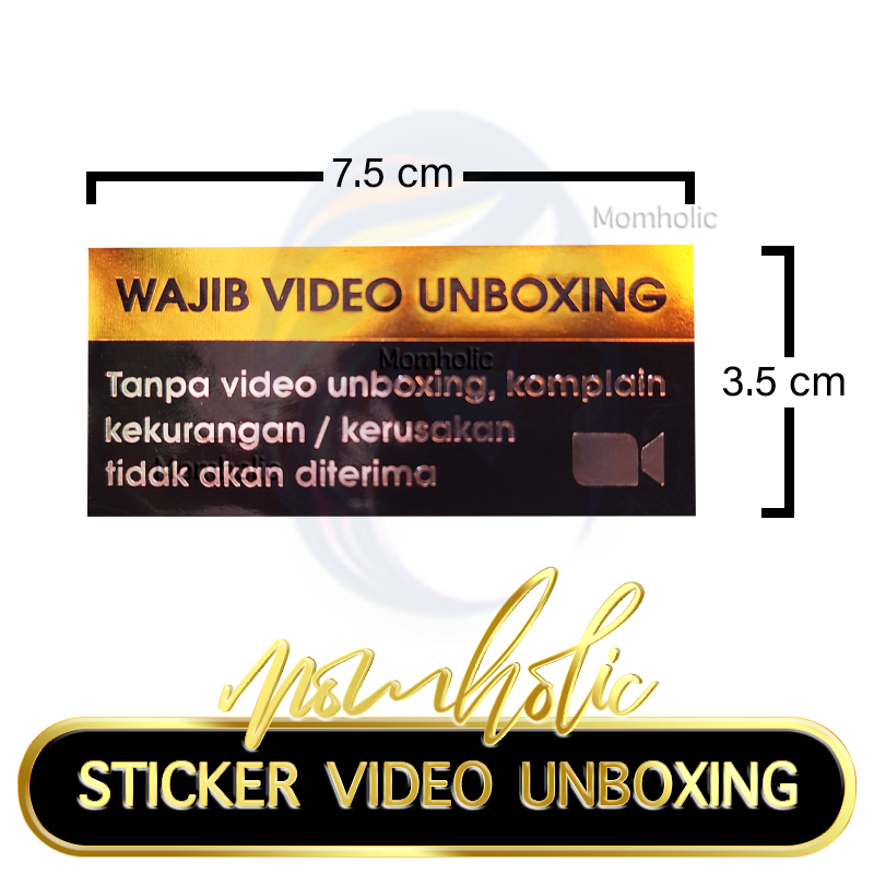 Jual STICKER Video Unboxing Hitam Emas Premium isi 50 pcs / lembar ...