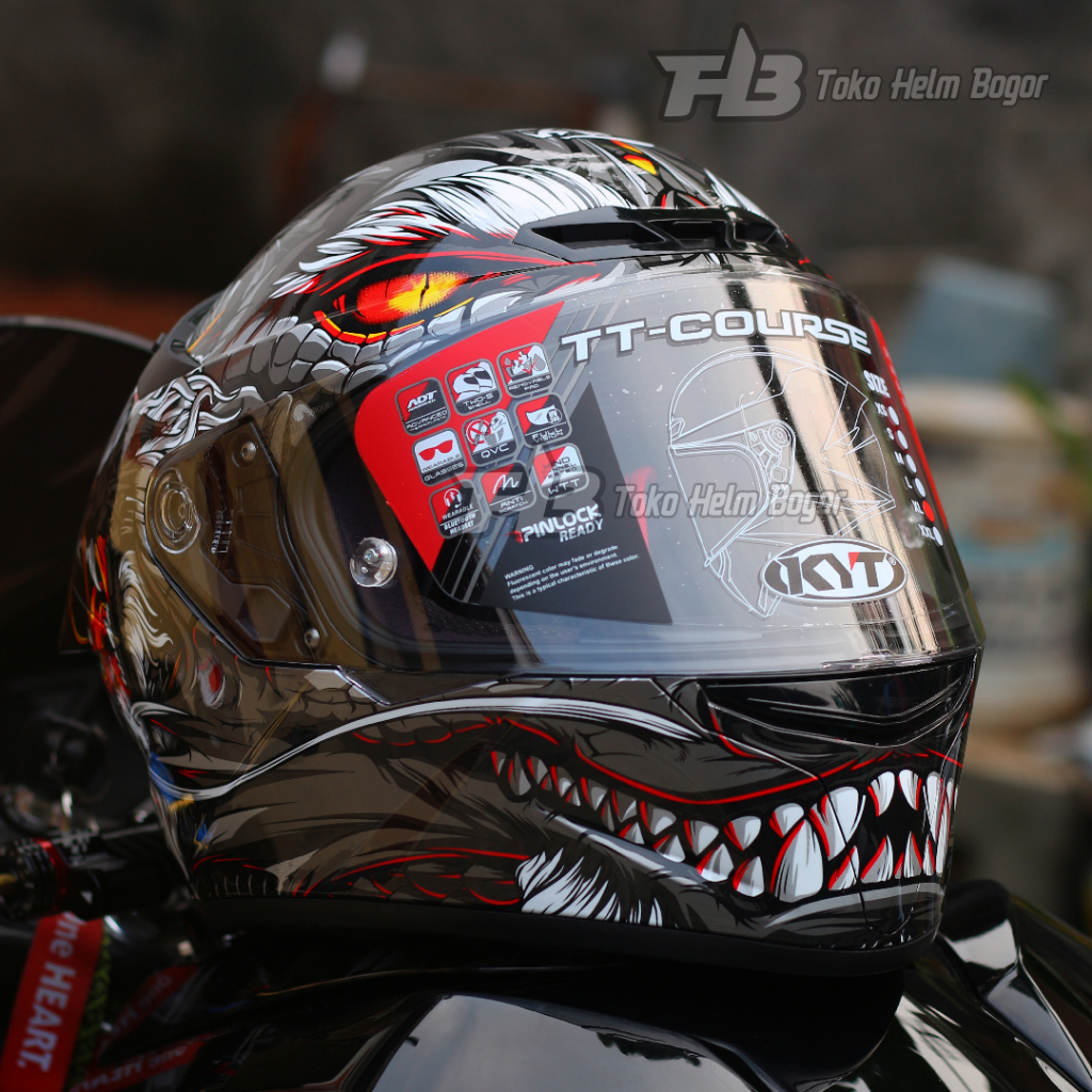 Jual HELM KYT TT Course DRAGON repaint HELM KYT FULL FACE | Shopee ...