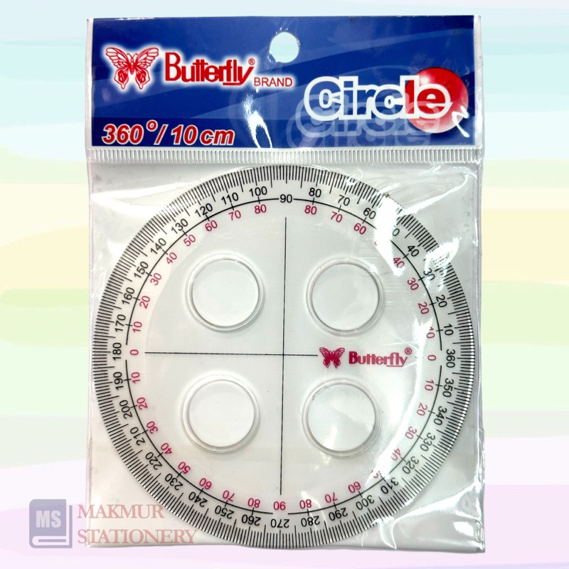 Jual Busur Derajat Butterfly 360/10 Cm (4 lubang ) | Shopee Indonesia