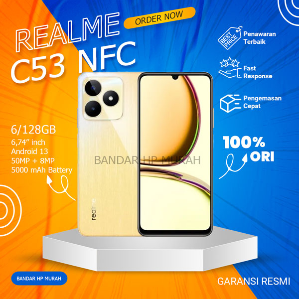 Jual realme C53 6/128GB NFC (33W SUPERVOOC Charge | 50MP AI Camera | 5000 Battery | 6GB Tambahan ...